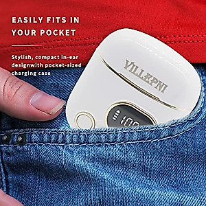 Villepni Bluetooth Wireless Earbuds, Wireless 5.1 Bluetooth Headset, Led Power Display Earphones, IPX7 Waterproof Earbud Noise Reduction Microphone, Suitable for Leisure Entertainment/Work