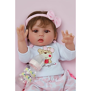 Kaydora Realistic Reborn Baby Dolls - 18 Inch Silicone Baby Girl, Real Life Dolls with Full Body Vinyl, Newborn Lifelike Weighted Doll for Ages 3+ Gift