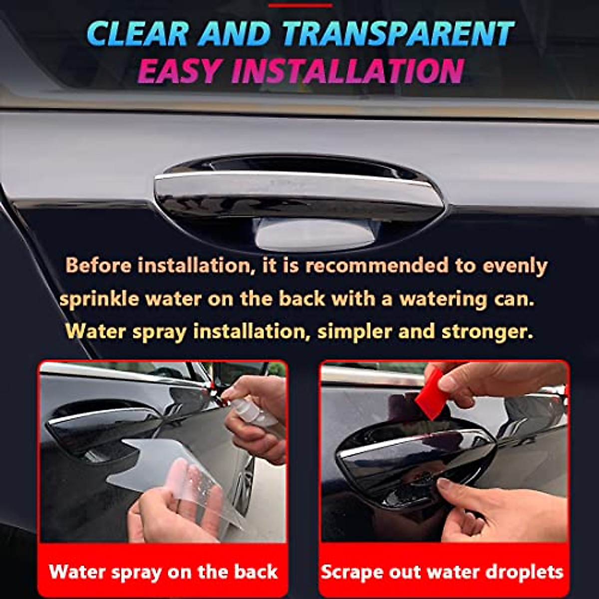 Voroly 10 PCS Car Door Handle Protector Universal Transparent Car Door Handles Cup Protector Car Door Scratch Protector Vinyl Films