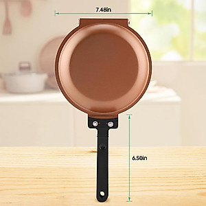 Flipmaster Pancake Pan 2024, Flip Master Pancake Pan, Flipmaster Double-Sided Non-Stick Pancake Maker, Steel Reversible Pan Pancake Maker for Fluffy Pancakes Omelette Frittata, Dishwasher Safe (B)