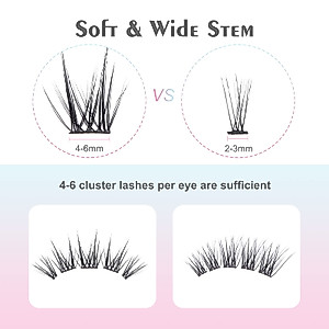 Brown Lash Clusters 222 Pcs D Curl Individual Cluster Lashes 10-16mm Mixed DIY Lash Extensions Soft Volume Brown Eyelash Clusters Self-application DIY Lashes at Home - Rose 6