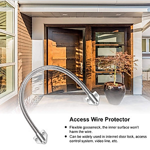 Armored Loop Power Transfer, Door Wire Conduit Flexible Gooseneck Door Cable Protector, Stainless Steel Exposed Mounting Sleeve, Access Wire Protector for Access Control System Video Line Door Lock