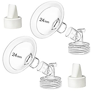 Pumpmom 24mm Flanges Compatible with Spectra S2 Spectra S1 9 Plus Synergy Gold Breastpumps Accessories, Replacement Breast Shield to Spectra Pump Parts and Spectra Flange