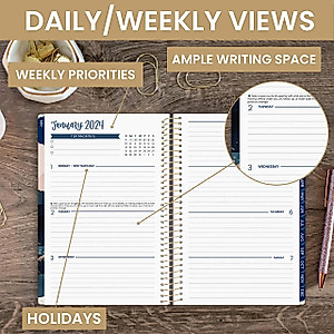 bloom daily planners 2024 Calendar Year Day Planner (January 2024 - December 2024) - 5.5” x 8.25” - Weekly/Monthly Agenda Organizer Book with Stickers & Bookmark - Golden Hour