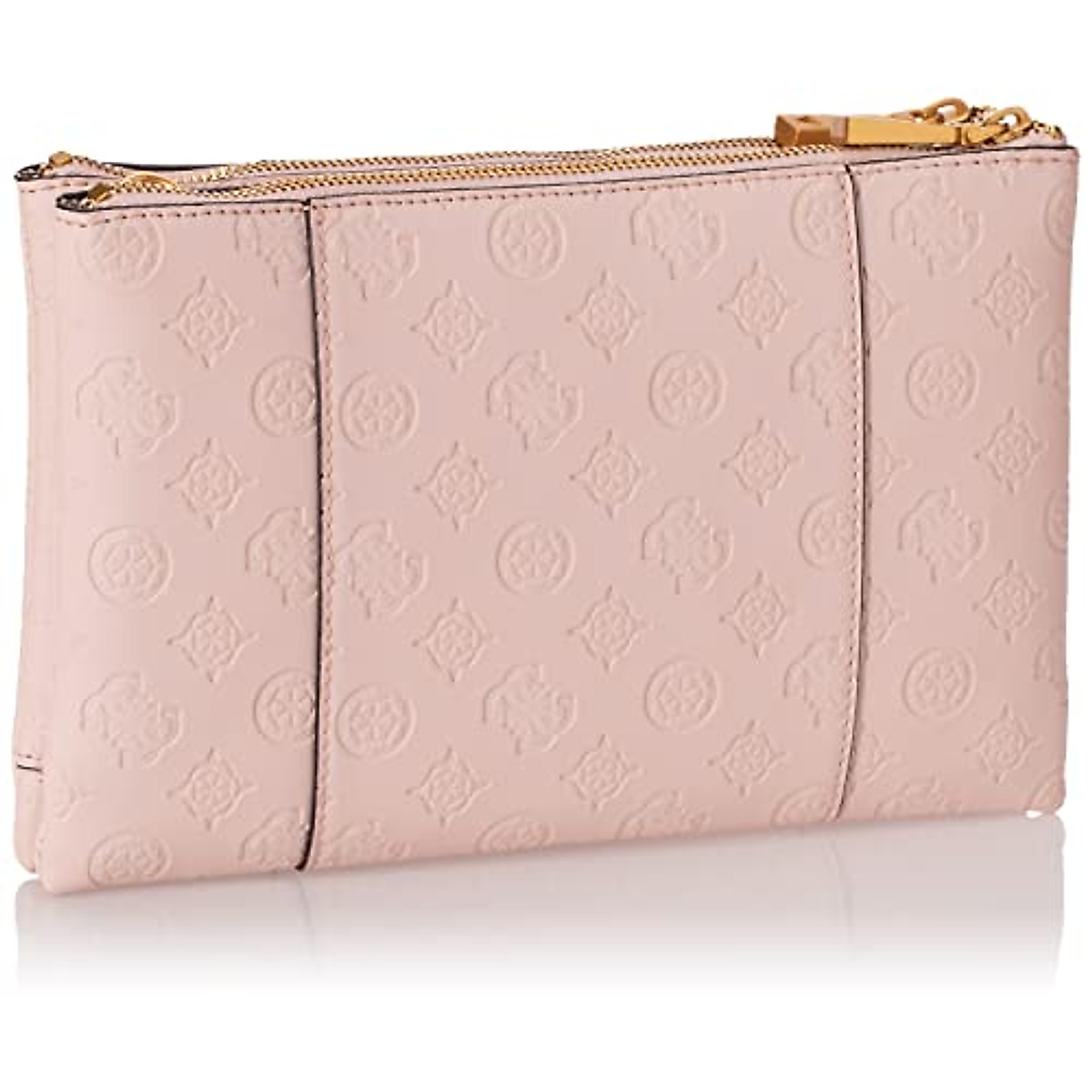 GUESS womens Noelle Double Zip Crossbody, Light Rose Logo, one size US