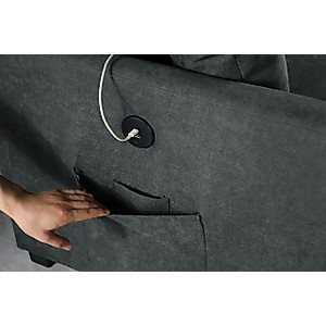 Eafurn L-Shape Reversible Sectional Sofa Bed Convertible Sleeper Corner Couch w/USB Ports and Storage Chaise, 4 in 1 Pull-Out Sofabed for Living Room, Apartment, Office