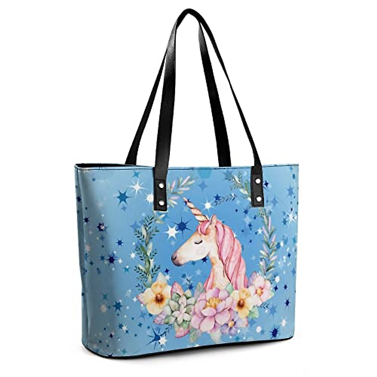 Womens Handbag Unicorn Leather Tote Bag Top Handle Satchel Bags For Lady