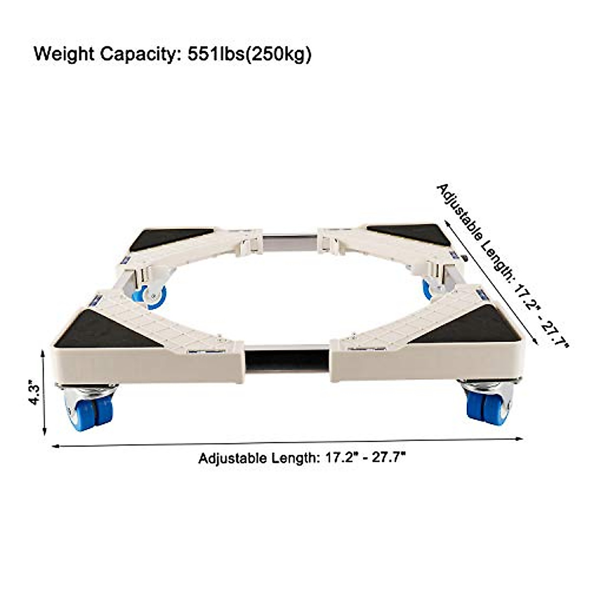 Artilife Multi-Functional Furniture Dolly Roller Base Adjustable Removable Base Refrigerator Stand for Washing Machine Refrigerator and Dryer