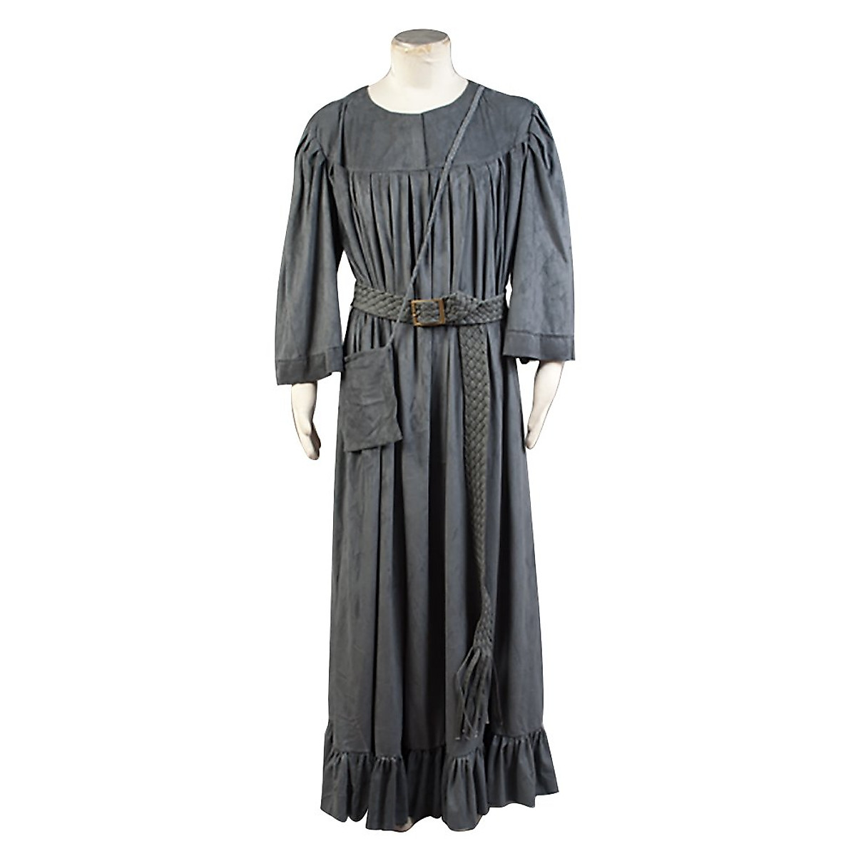 Ya-cos Men's Grey Wizard Cosplay Costume Robe Cloak Belt Wig Accessories Full Set