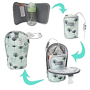 CitisKins Bottle Warmer For Baby Milk USB Portable Bottle Heating Bag Car Bottle Warmer Water Warming Bag On The Go Bottle Warmer At Home Or Travel (green)