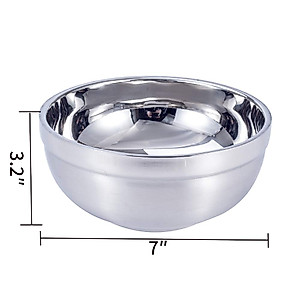 Mirenlife 31 Oz Stainless Steel Bowl Set, Double-walled Insulated Bowls for Cereal, Soup, Ice Cream, Rice, Noodles, Salad, Kids Snacks, Set of 4