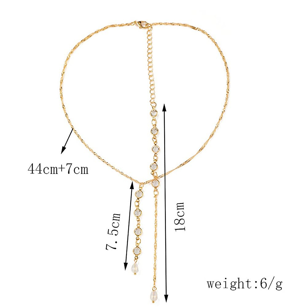 Missgrace Boho Gold Crystals Backdrop Necklace Shiny Alloy Sexy Choker Necklace for Women Chunky Short Necklace Jewelry for Women