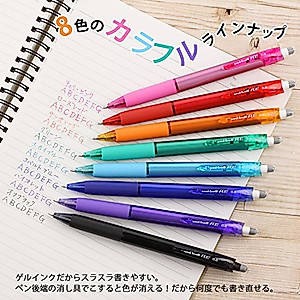 Uni Erasable Knock Ballpoint Pen, Uni-Ball R:E, 8 color assorted (URN180058C)