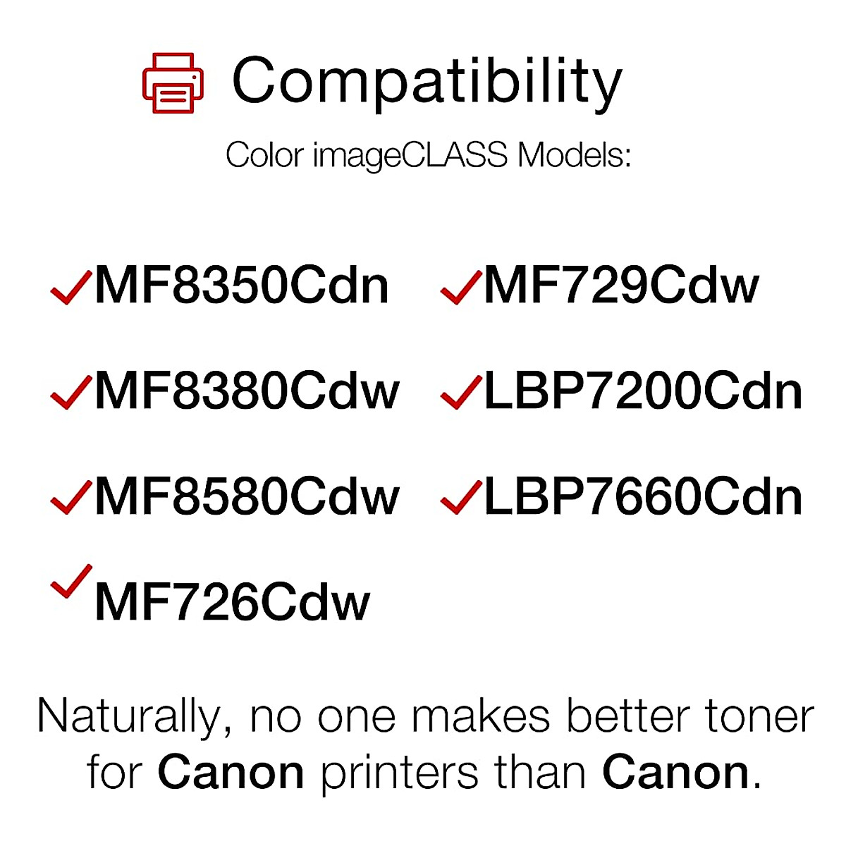 Canon Genuine Toner Bundle 118 2660B021 4 Pack 1 Each: Cyan Magenta Yellow Black for Canon Color imageCLASS MF8350Cdn MF8380Cdw MF8580Cdw MF729Cdw MF726Cdw LBP7200Cdn LBP7660Cdn Laser Printers