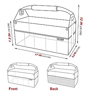 HAUTMEC 16-Inch Open Top Tool Tote Bag 16 Pockets, Foldable Design Tool Carrier With Adjustable Shoulder Strap, TB0002
