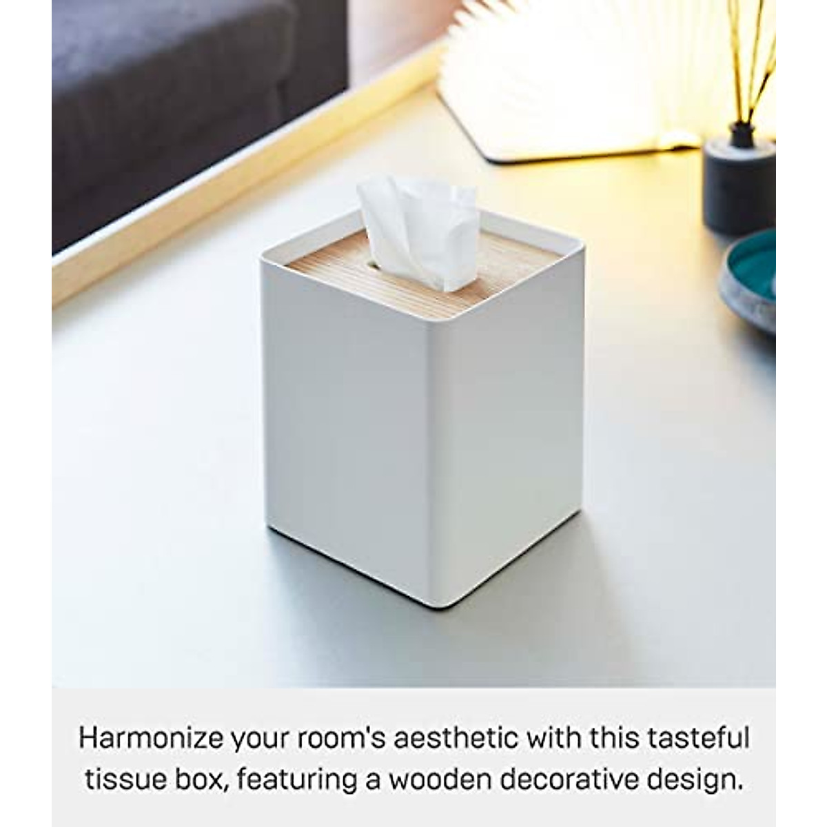 Yamazaki Home Box Cover Steel | Tissue Case, One Size, Ash