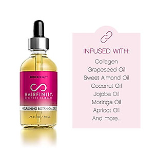 Hairfinity Botanical Hair Oil - Growth Treatment for Dry Damaged Hair and Scalp with Jojoba, Olive, Sweet Almond Oils and More - Silicone and Sulfate Free 1.76 oz