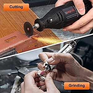 𝟭𝟰𝟭𝗣𝗰𝘀 𝗥𝗼𝘁𝗮𝗿𝘆 𝗧𝗼𝗼𝗹 𝗔𝗰𝗰𝗲𝘀𝘀𝗼𝗿𝗶𝗲𝘀 𝗞𝗶𝘁 - GOXAWEE 1/8-inch Shank All Purpose Power Tool Accessory Set Universal Fitment for Easy Drilling Sawing Sanding Grinding Polishing