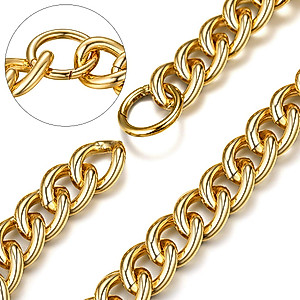 GOLDCHIC JEWELRY Oversized Chain for Women, 23mm Punk Chunky Chainlink Choker Necklace, Gold Cuban Link 20'' Choker for Wife