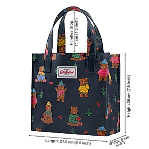 Cath Kidston S Bookbag Oilcloth Mini Open Top Handle Bag Small Size Dog Portraits Pattern Warm Cream Color (Woodland Bear)