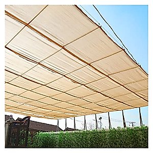 LXLIGHTS Pergola Cover, 95% Sun Protection Shade Sail, HDPE Retractable Wave Shade Net with Mounting Kit for Outdoor Terrace Cafe, Easy to Install (Color : Beige, Size : 0.9x6m)