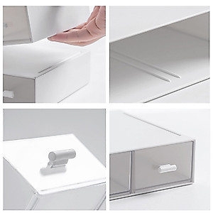 kulusion Desk Organizer with Storage Drawers Stackable , Plastic, White Great for Office School Home - 1drawers (White)
