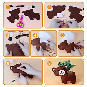 Sew Mini Animal Plushies Craft Kit for Kids – Sew and Stuff 12 Animal Themed Mini Plushies for Girls, Sewing Craft for Beginners, Learn to Sew Arts and Crafts Set, Pre-Cut and Pre-Punched Sewing Kit