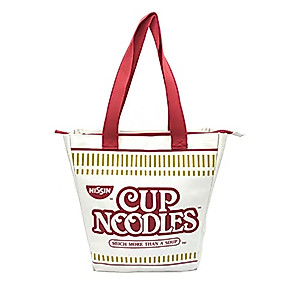 Nissin Cup Noodles Tote Bag Red/White, 4"D x 12"W x 14" H
