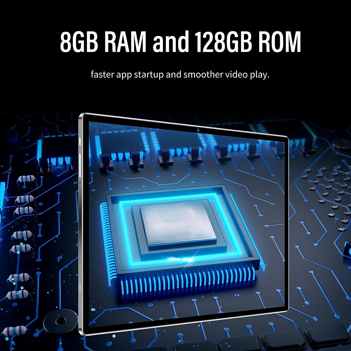 10.1 Inch Tablet, for Android 11 Office Tablet with Octa Core CPU, 8GB RAM 128GB ROM, 8MP 20MP Dual Cameras, 4G LTE, 5G WiFi Gaming Tablet for Work, Gaming (White)