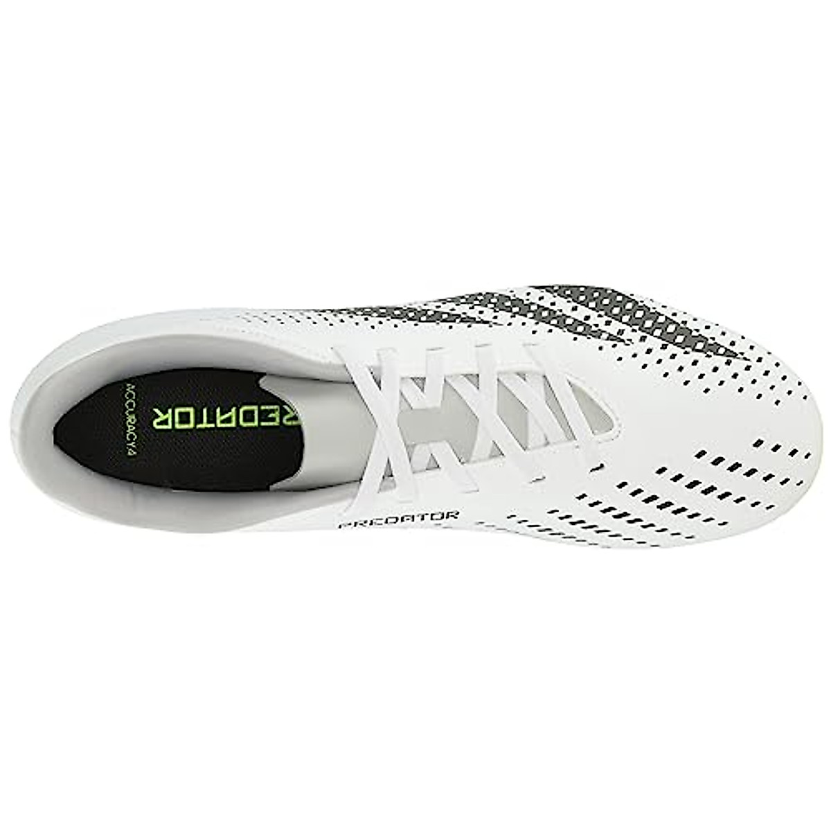 adidas Unisex Predator Accuracy.4 Firm Ground Sneaker, White/Core Black/Lucid Lemon, 10.5 US Men