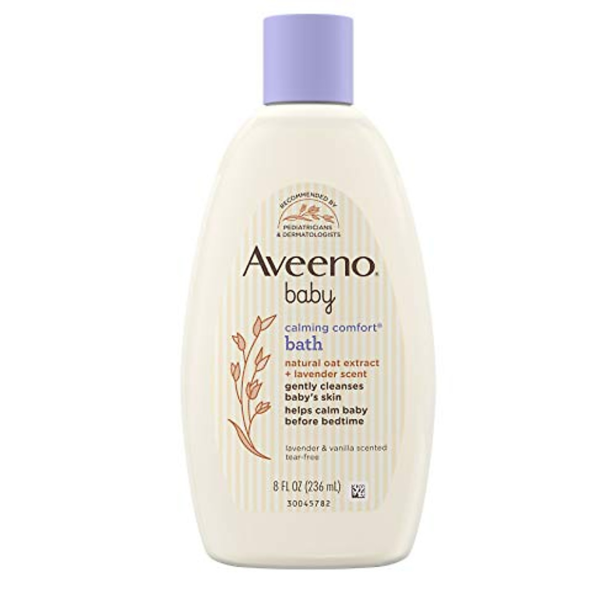 Aveeno Baby Calming Comfort Bath & Wash with Relaxing Lavender & Vanilla Scents & Natural Oat Extract, Hypoallergenic & Tear-Free Formula, Paraben-, Phthalate- & Soap-Free, 8 fl. Oz