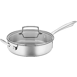 Cuisinart Classic Pots & Pans Set, 10 pcs Cookware Set with Saucepans, Saute pans, & Skillets- Tapered Rims for Drip Free Pouring & Cool Grip Handles, Stainless Steel, TPS-10