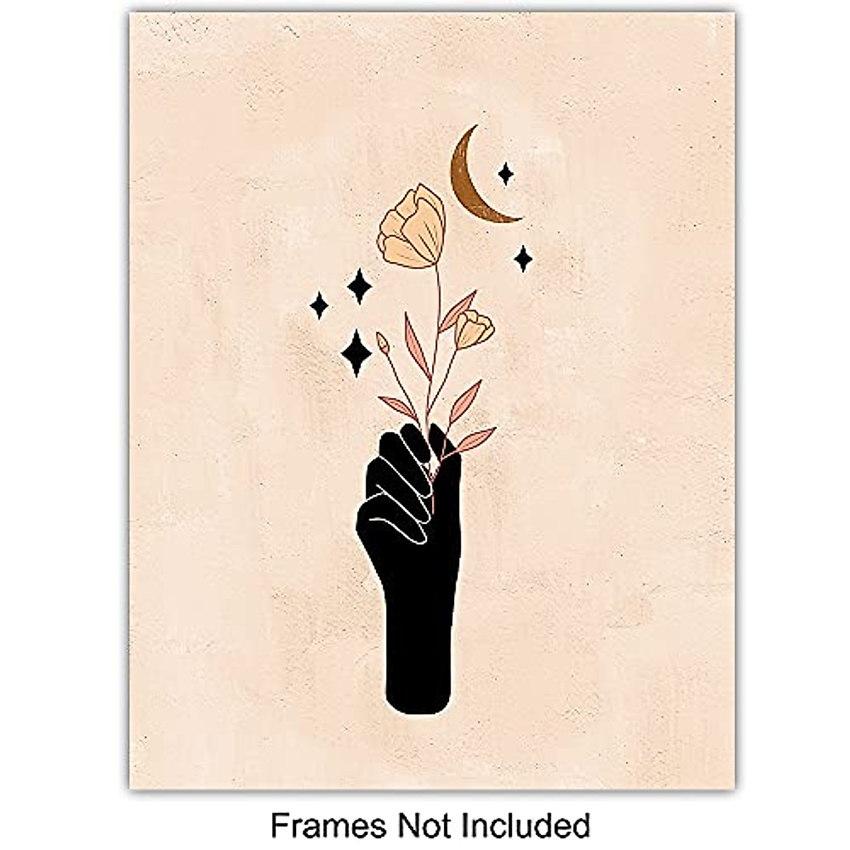 Aesthetic Room Decor - Minimalist Wall Art - Abstract Wall Decor - Sun Moon Stars Celestial Wall Collage - Matisse Style Mid Century Modern Decorations - Boho Gift Set for Women - Bedroom, Living Room