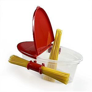 MOCHEE Microwave Pasta Boat with Strainer Pasta Cooker for Pasta, Rice, Vegetables, Chicken