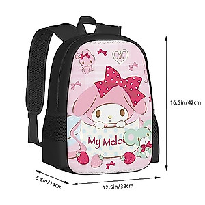 DIEZ Cartoon 3d Print Backpack My Bunny Melody Backpack Lightweight Travel Laptop Bag Adults Anime My Bunny Melody Fans Gifts