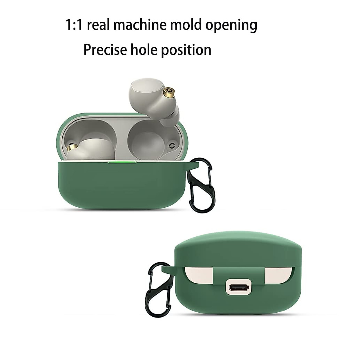 Soft Silicone Skin Case for Sony WF-1000XM4, Shock-Absorbing Case Cover Accessories with Keychain for Men Teens Boys Girls Women for Sony WF-1000XM4