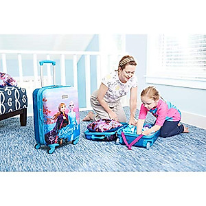 AMERICAN TOURISTER Disney Hardside Luggage with Spinner Wheels, Frozen, 2-Piece Set (18/20), Light Blue
