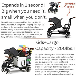 Austlen Entourage 2.0 Sit and Stand Stroller in Navy (Also Available in Black)