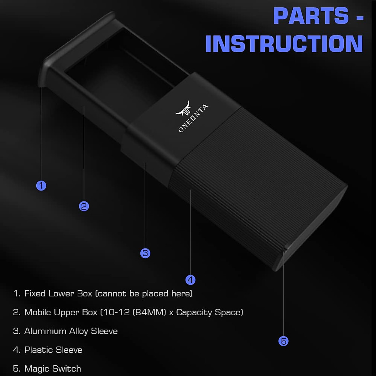 ONEONTA Minimalist Storage Case with Magic Function - Extra Durable Holder Case - Multipurpose Case for Men and Women, Black