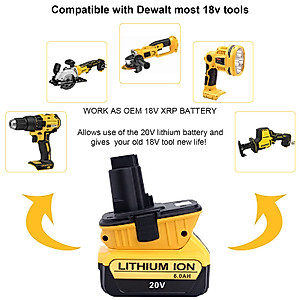 Kotoate 2 Pack DCA1820 Battery Adapter Compatible with Dewalt 18V Tools, Replacement for Dewalt 18V to 20V Adapter, Compatible with Dewalt 20V Lithium Battery DCB201 DCB206 to 18V Battery DC9096