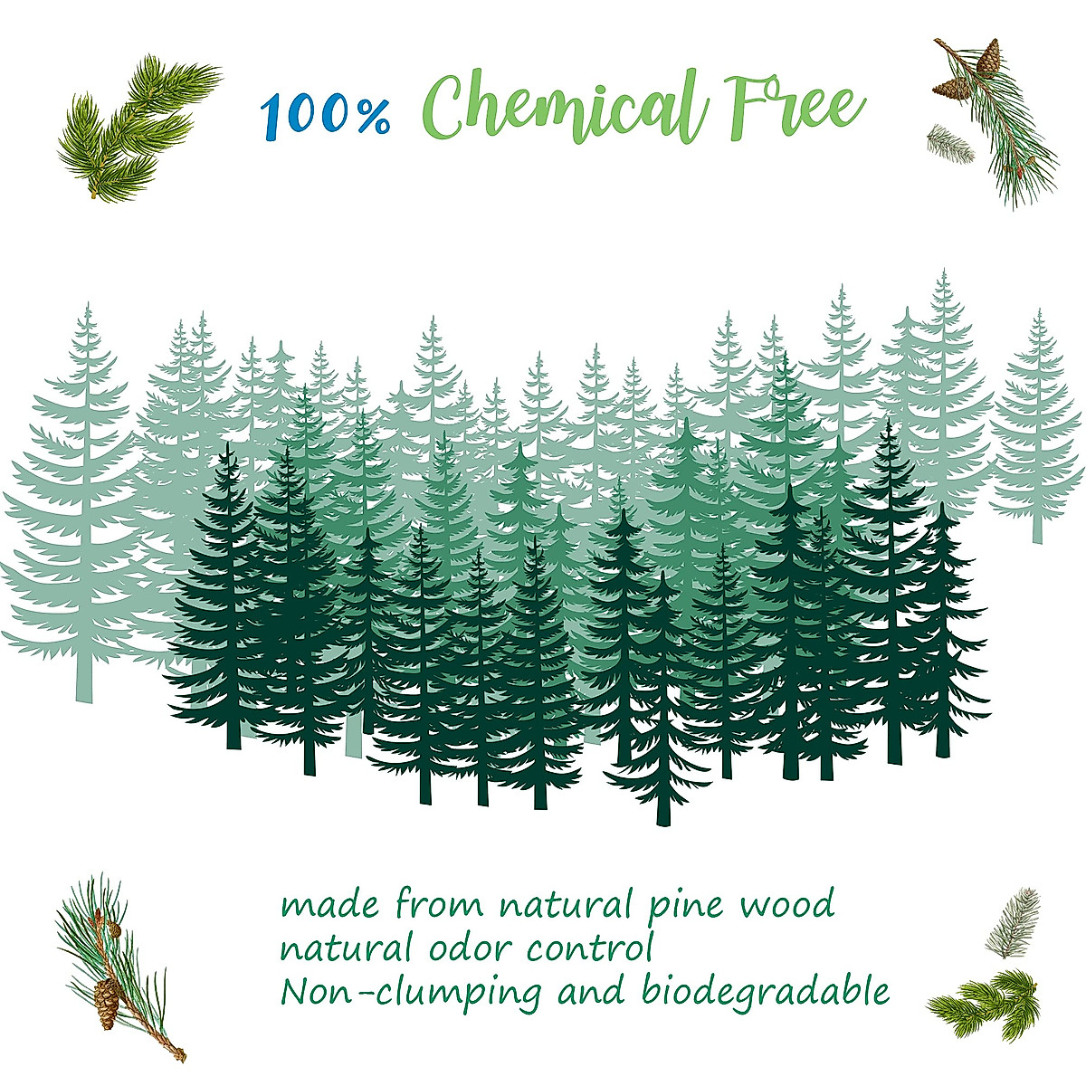 Casual Home 100% Natural Pine Wood Non-Clumping Cat Litter Wood Pellets