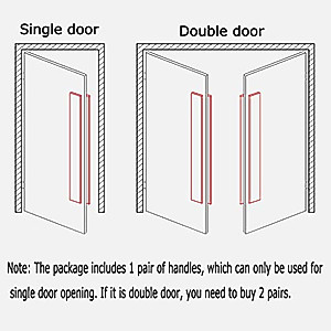 Klauer Barn Door Handle Stainless Steel Round Pipe Door Handle/Tempered Glass Door Push-Pull Handle/Sliding Barn Door Handle for Office, Hotel, Home - 3 Lengths (Size : 600×400mm) (Size : 600x400mm)