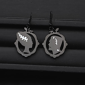 ENSIANTH Frankenstein Couple Gift Frankenstein's Monster & His Bride Earrings Horror Movie Gift Halloween Party Jewelry (Frank Earrings)