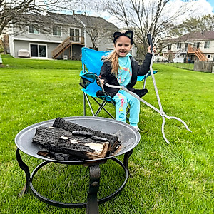 40" Fire Tongs Firewood Grabbers and Fire Poker Set, Stainless Steel Large Log Grabbers for Outdoor Fireset Fire Pit Bonfire Campfire Backyard Deck Indoor Fireplace Tools Set