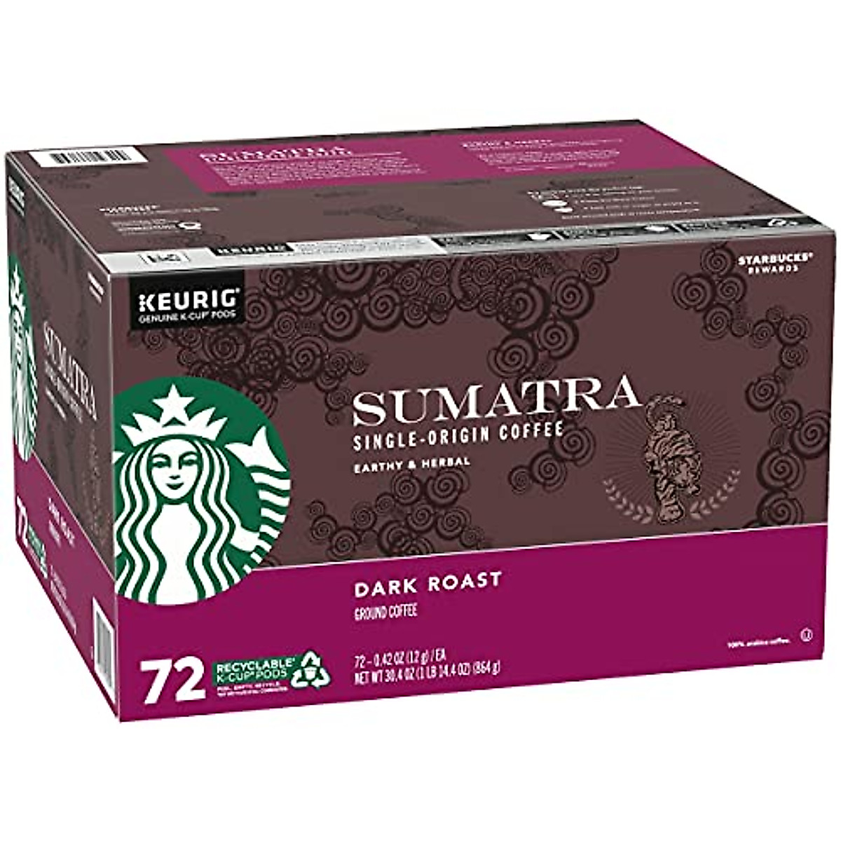 Starbucks 72 Count Sumatra Coffee, 0.41 Ounce