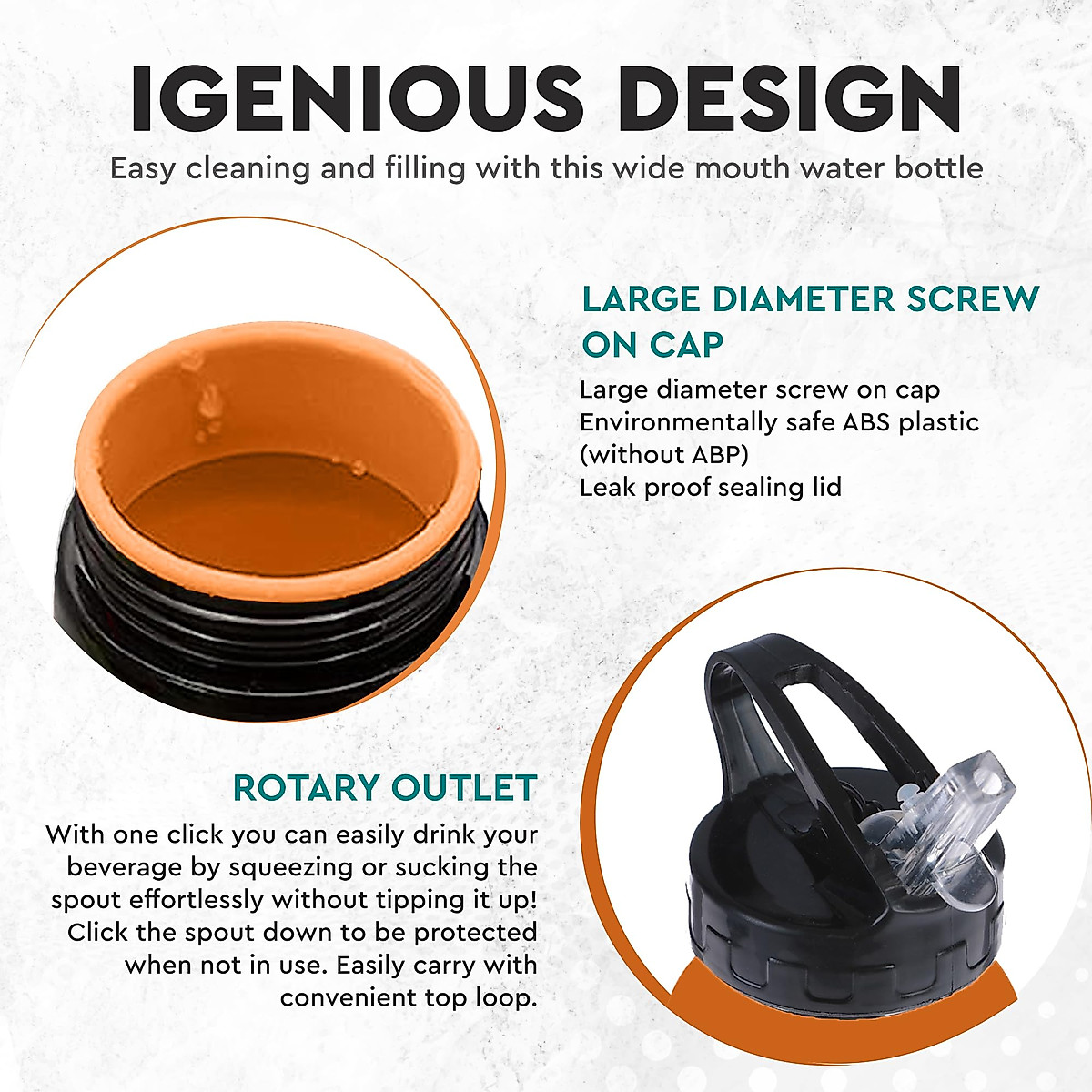 Collapsible Water Bottles (25 Oz) - Leakproof Foldable Water Bottle w/ Foldable Straw & Cleaner - BPA Free Lightweight Water Bottles - Ideal Sports Water Bottle for Camping, Traveling & More (Orange)