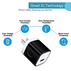 iPhone Wall Charging Block, 5Pack Single Port USB Wall Plug Charger Block Charging Adapter Power Brick Charger Box Head Compatible iPhone 11 6s/5 Samsung Galaxy A13 A53 A12 A11 A32 S20 S21 S10e Moto