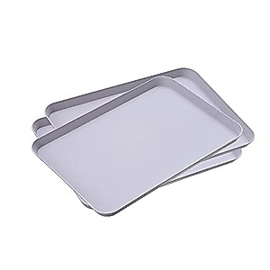 LtyTz 3 Pack 8 x 12 Inch Plastic Tray Blue - Restaurant Grade Non-Slip Tray Excellent for Weddings, Buffets, Birthday, Coffee Table, Kitchen & More