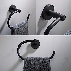 KRAUS Elie Bathroom -Towel Ring, Matte Black Finish, KEA-18825MB