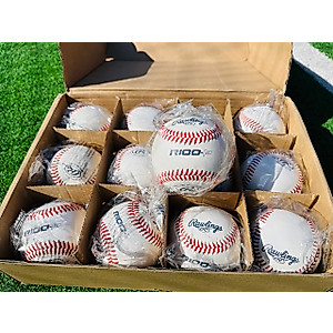 Rawlings | R100-P Practice Baseballs | Collegiate | High School | Youth | Box of 12,White
